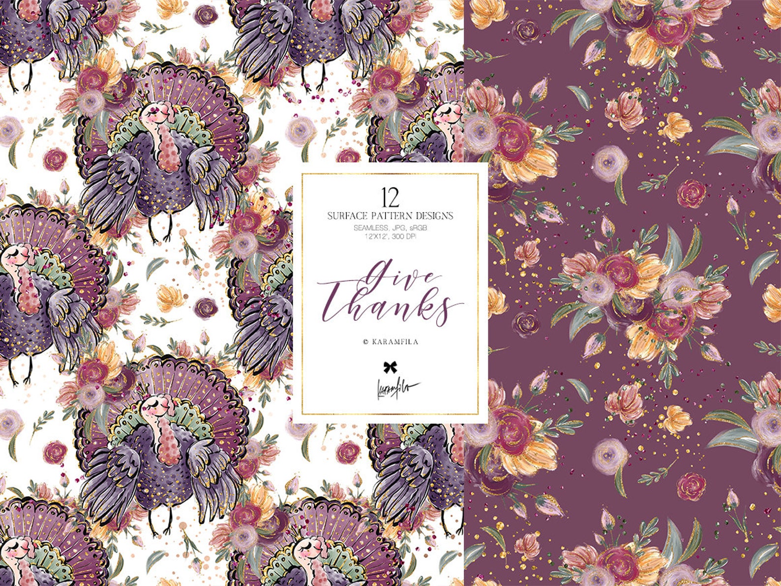 Thanksgiving Digital Paper Fall Digital Paper Autumn - Etsy