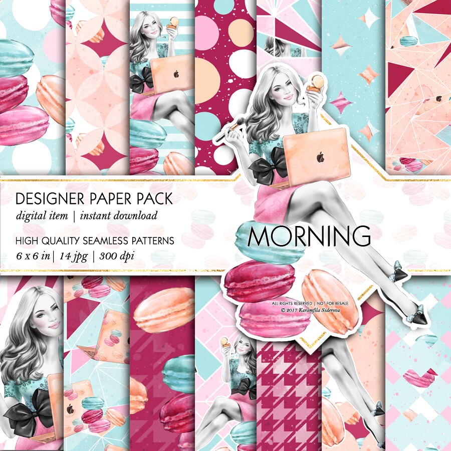 Make-up Paper Pack French Macarons Patterns Macaroons Fashion | Etsy