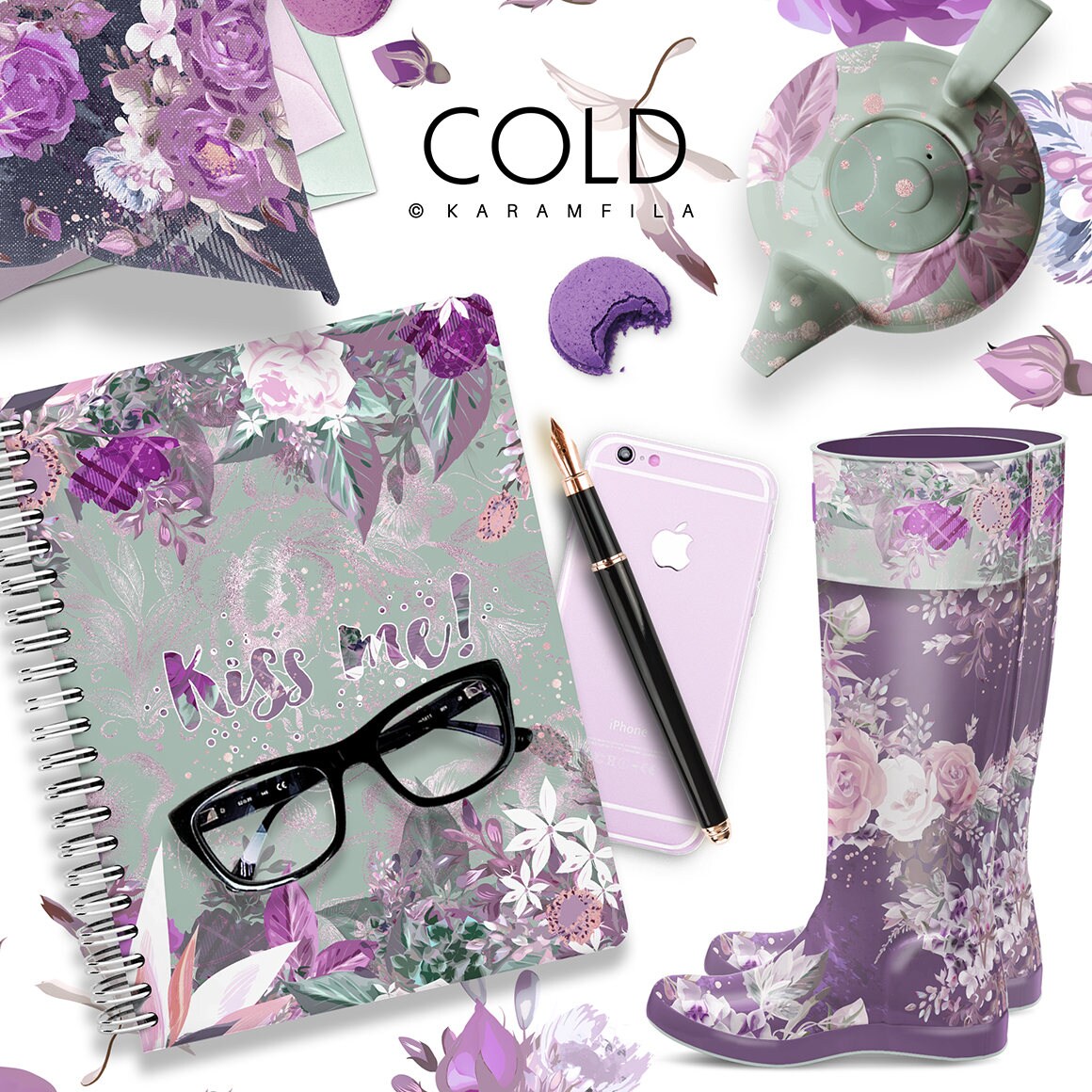 Purple Roses Paper Pastel Flowers Patterns Navy Violet Rose - Etsy