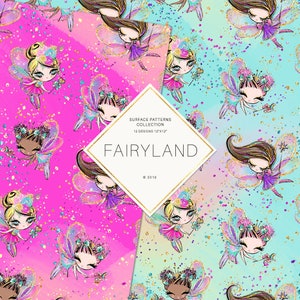 Fairy Digital Paper Unicorn Dragon Digital Paper Fairy - Etsy