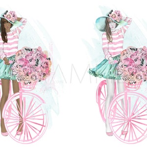 Hello Spring Clipart Fashion Illustration Cute Girl African - Etsy