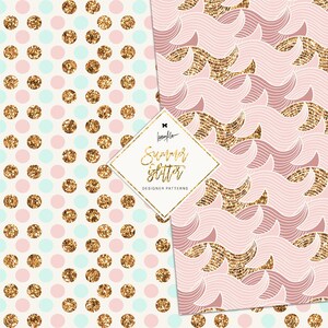 Summer Digital Paper Blush Pink Mint Gold Glitter Fashion - Etsy