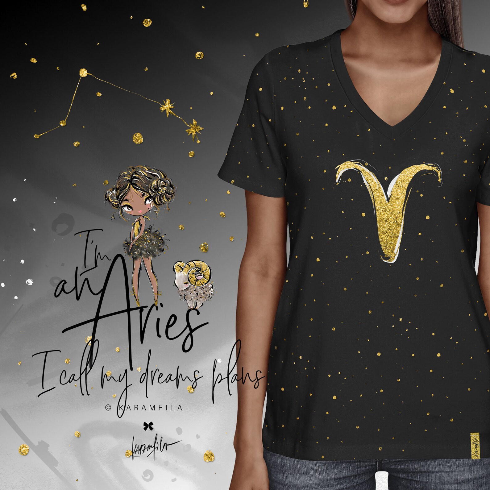 Karamfila's Zodiac Aries Clipart Feminine Zodiac Mermaid - Etsy