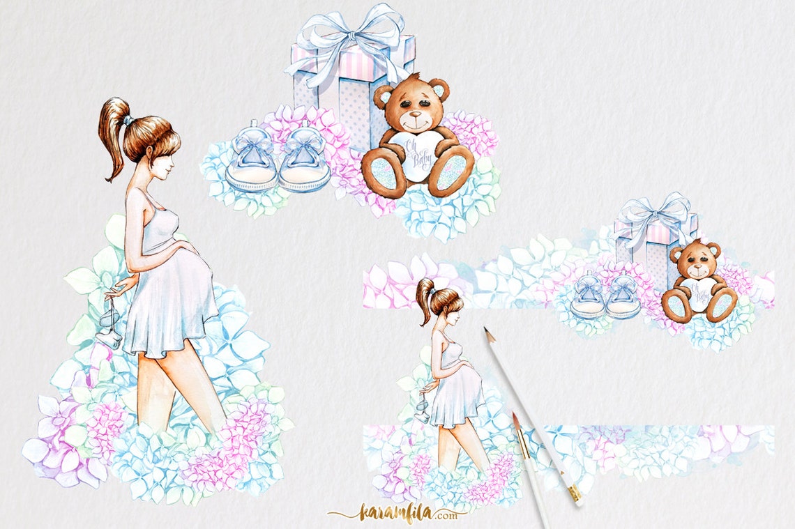 New Baby Clipart Pregnancy Clipart Cute Baby Clipart Girl - Etsy UK