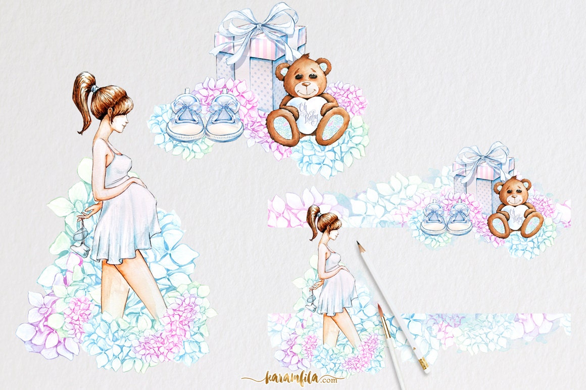 New Baby Clipart Pregnancy Clipart Cute Baby Clipart Girl - Etsy UK
