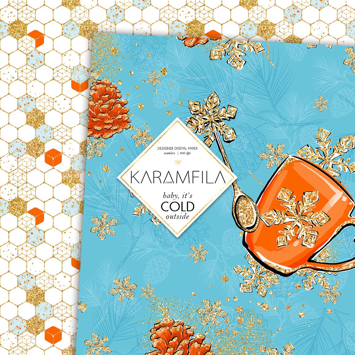 Cute Winter Digital Paper Girly Planner Paper Winter Fashion | Etsy