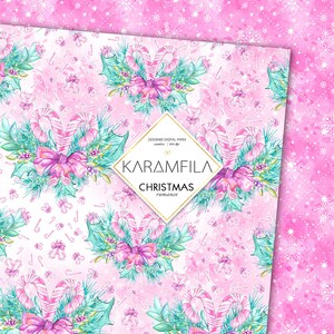 Cute Christmas Paper Pack Xmas Digital Backgrounds Patterns | Etsy