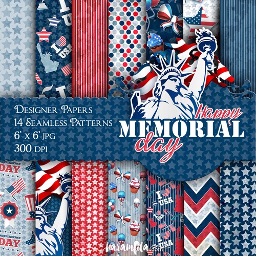 American Digital Paper Independence Day Fourth of July July - Etsy