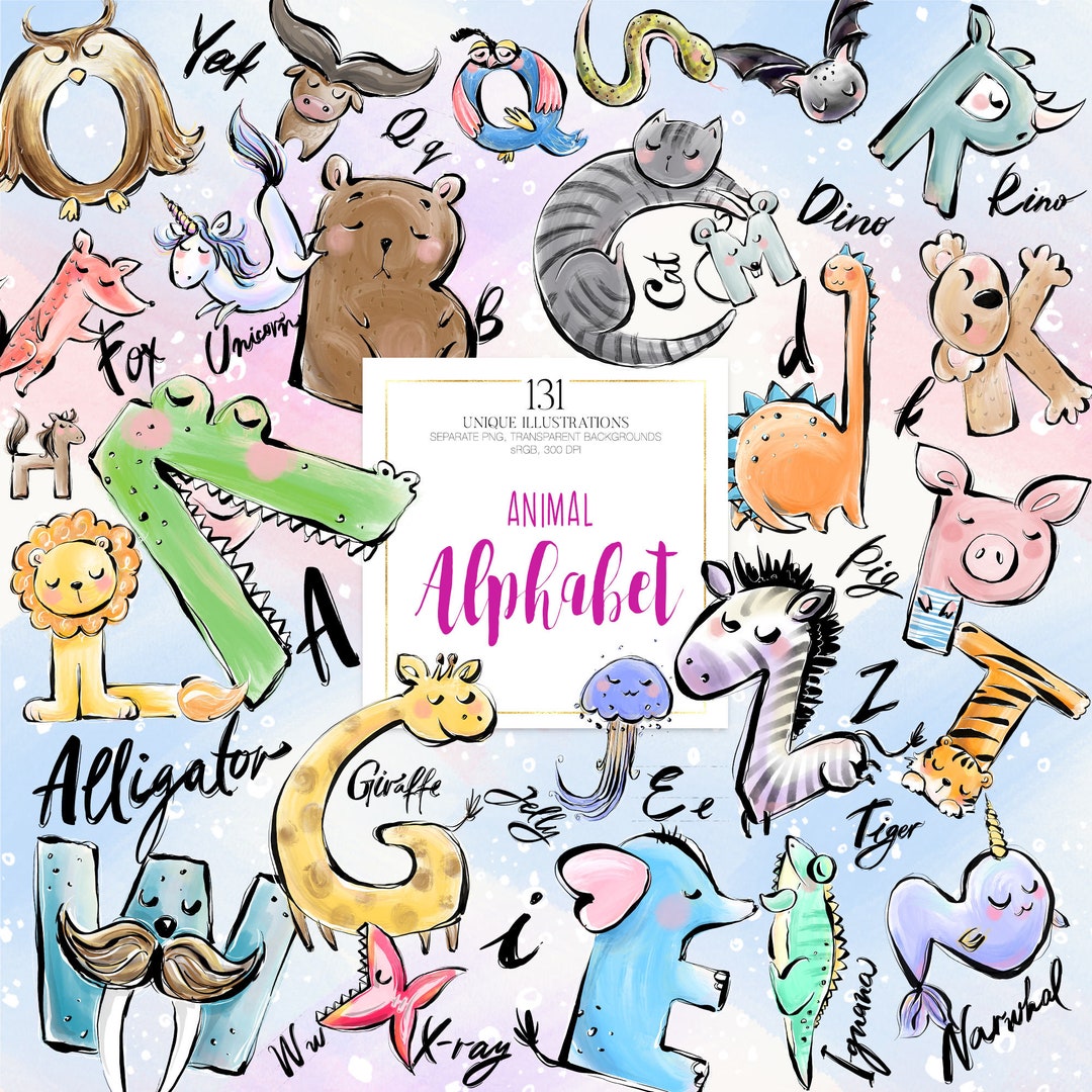 Alphabet Clipart, Back to School Clipart, Animals Clipart Zebra Pig ...