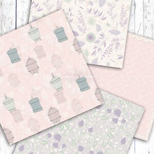 Lavender Mint Digital Paper, Spring Paper Pack Shabby Chic Paper ...