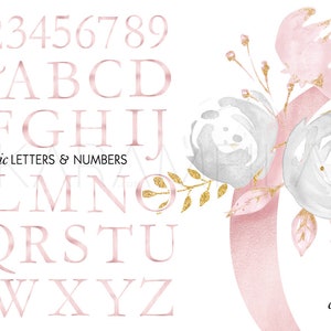 Wedding Clipart Rose Gold Wedding Alphabet Clipart Gold Foil | Etsy