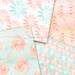 Peach and Mint Digital Paper Pack Watercolor Flowers Hand - Etsy
