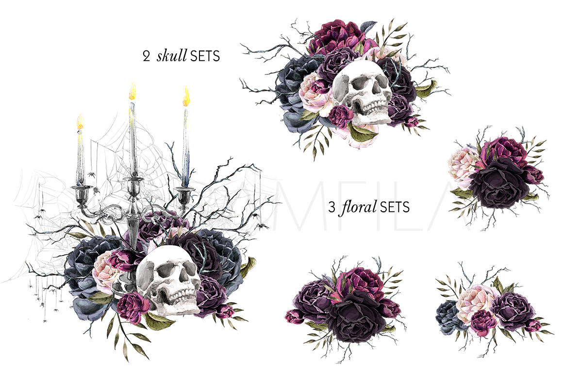 Vampire Clipart Halloween Clipart Planner Stickers Skull - Etsy