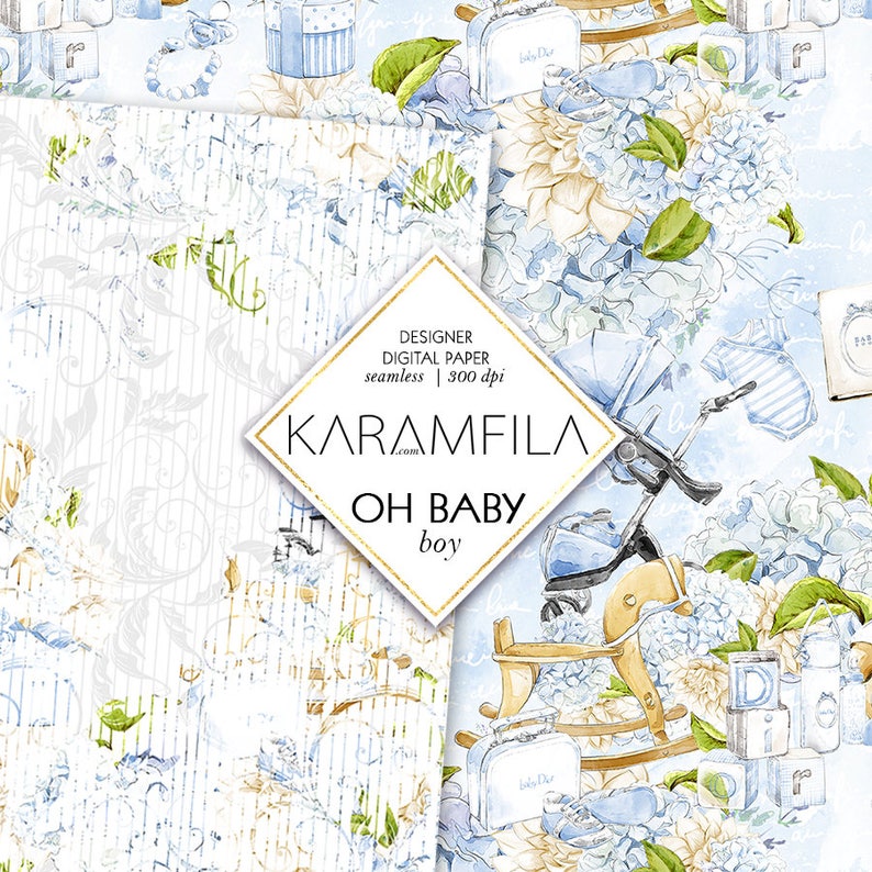 Baby Boy Digital Paper Baby Scrapbook Paper Baby Seamless | Etsy