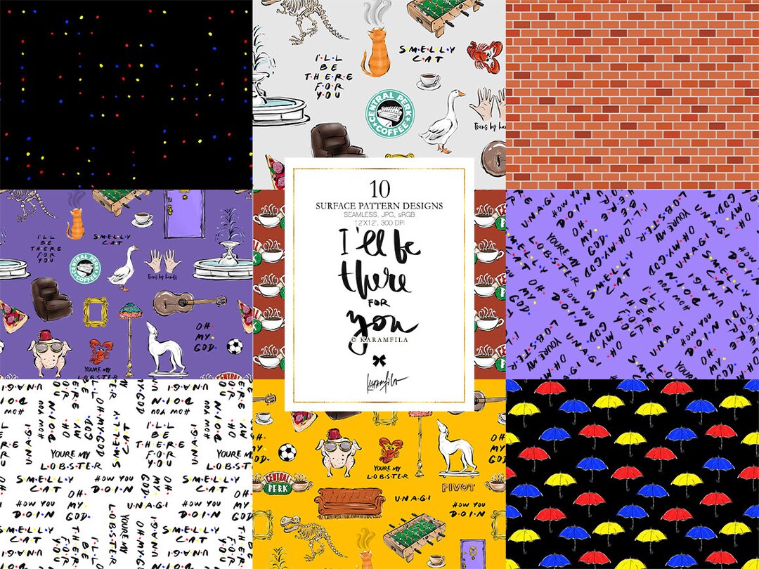 Friends Digital Paper 90's TV Show Patterns - Etsy Canada