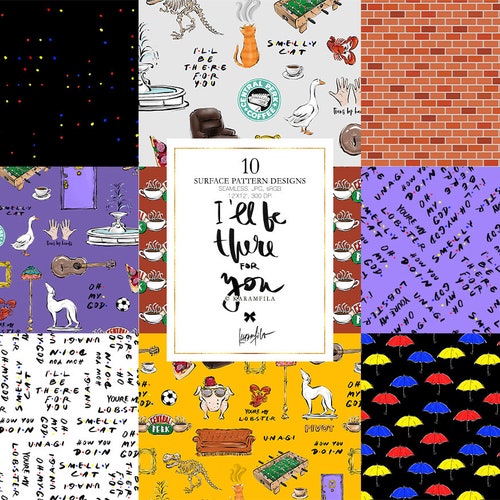 Friends Digital Paper 90's TV Show Patterns - Etsy