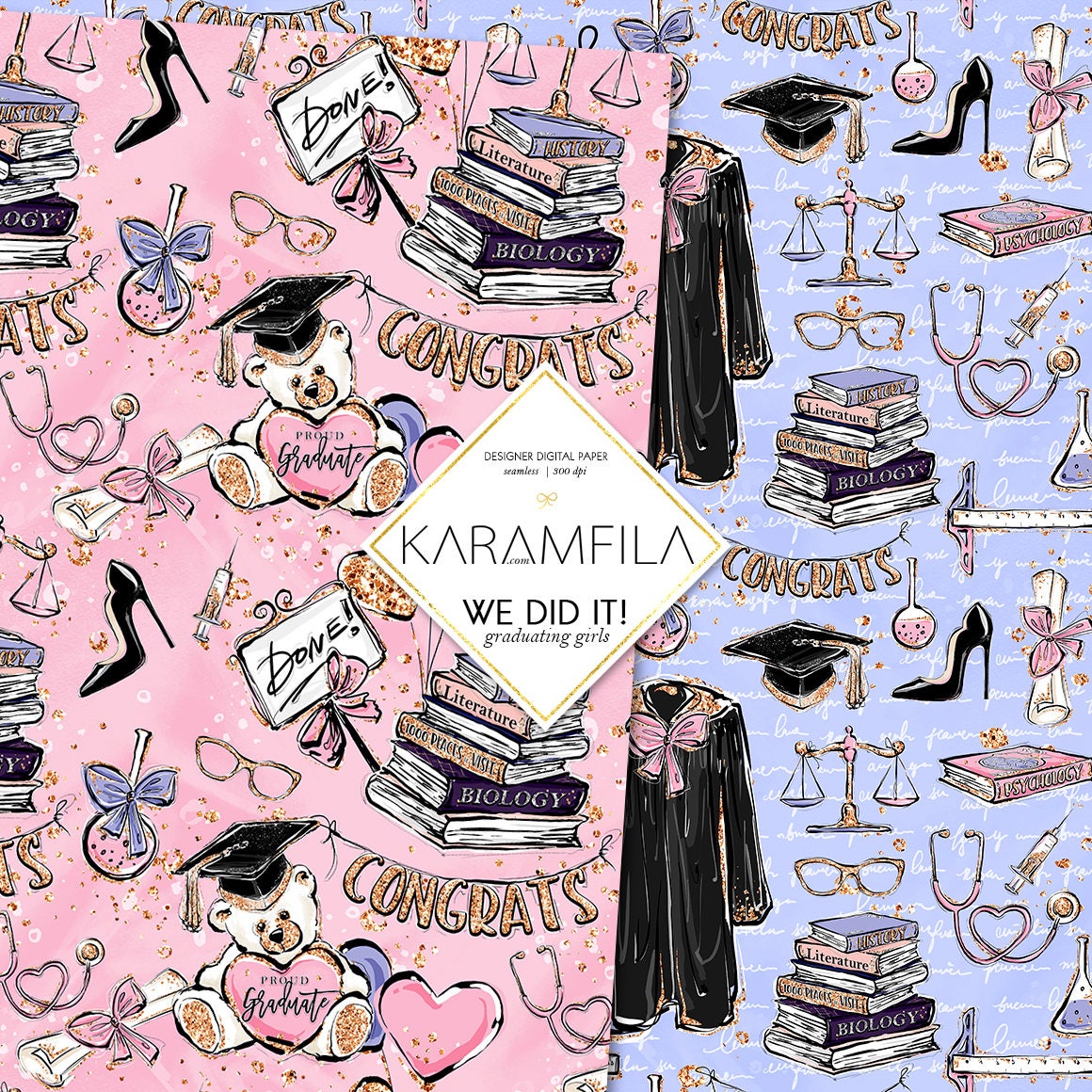 Graduation Digital Paper Graduation Party Girls Graduation - Etsy