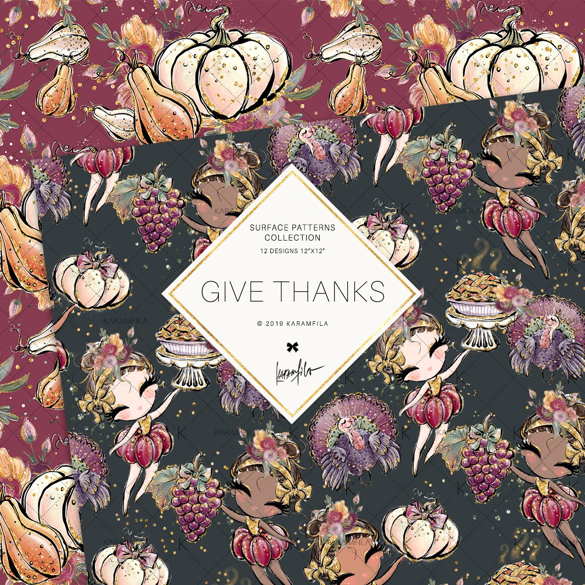 Thanksgiving Digital Paper Fall Digital Paper Autumn | Etsy