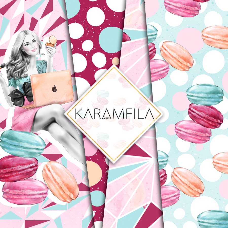 Make-up Paper Pack French Macarons Patterns Macaroons Fashion | Etsy