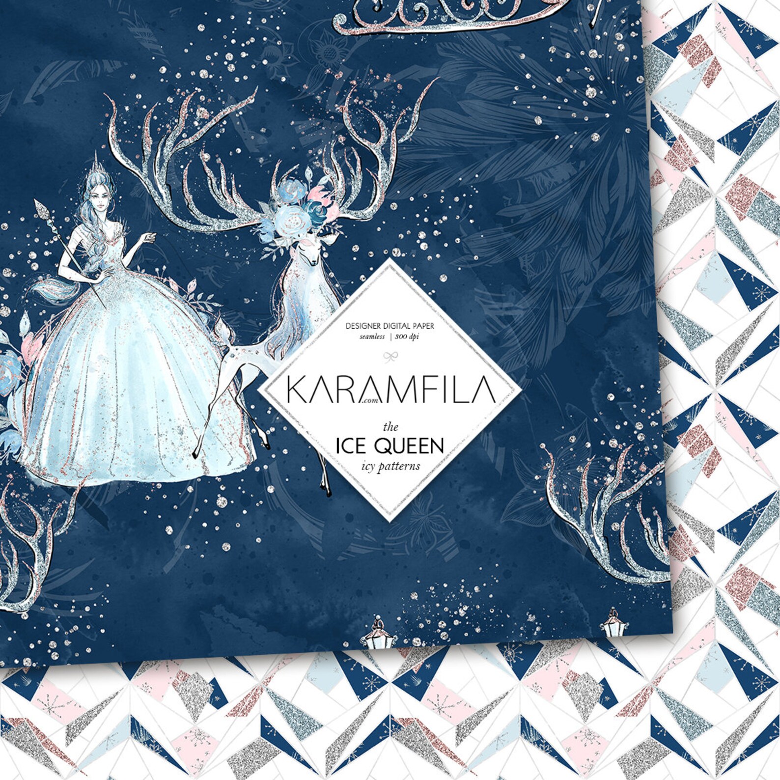 Frozen Digital Paper Winter Digital Paper Snowflakes - Etsy