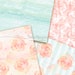Peach and Mint Digital Paper Pack Watercolor Flowers Hand - Etsy