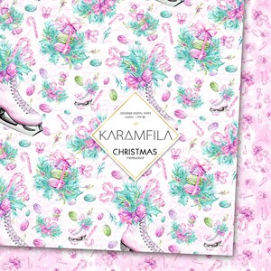 Cute Christmas Paper Pack Xmas Digital Backgrounds Patterns | Etsy