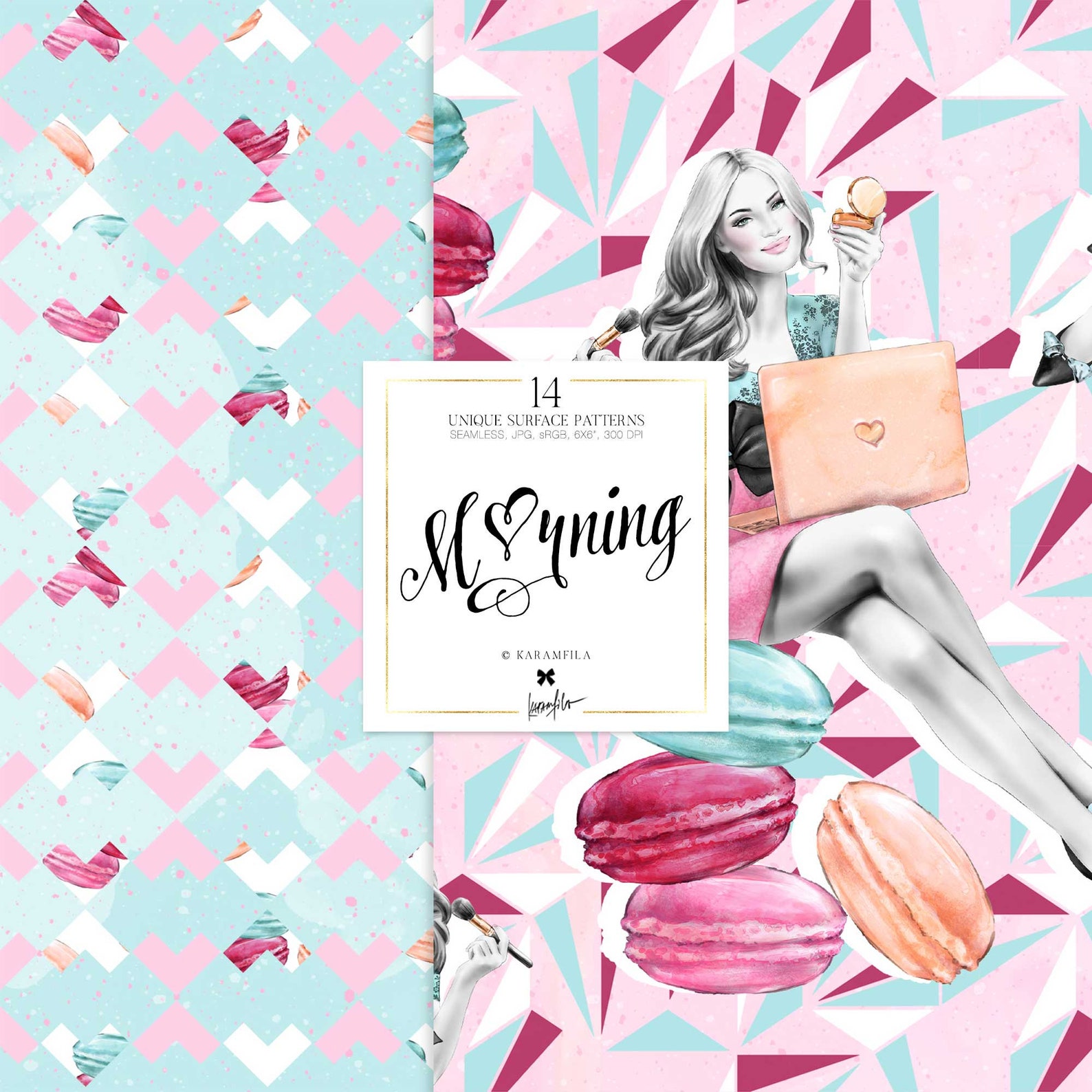 Make-up Paper Pack French Macarons Patterns Macaroons Fashion - Etsy