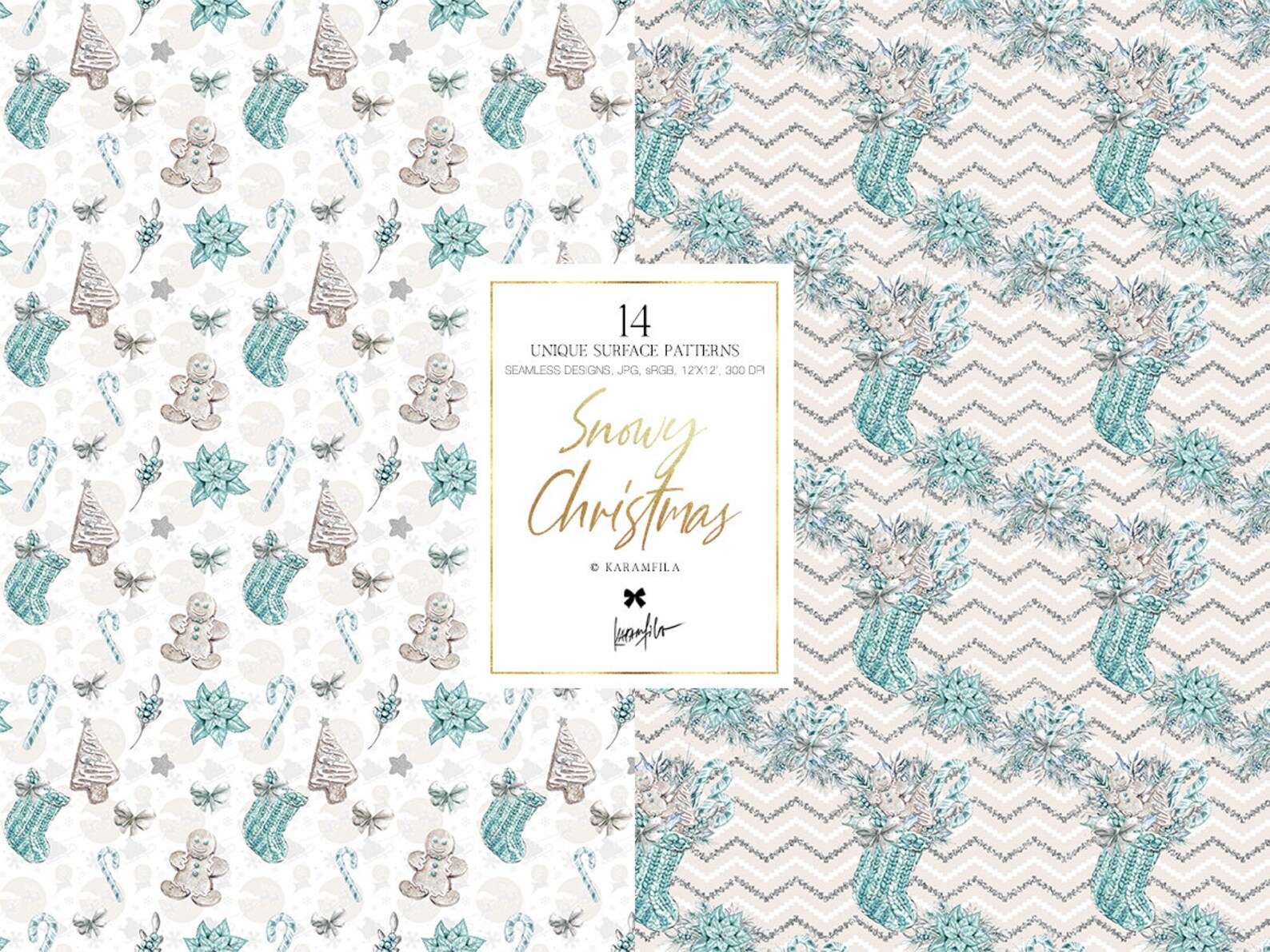 Blue Christmas Digital Paper Silver Christmas Scrapbook | Etsy