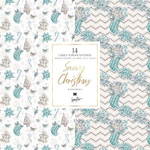 Blue Christmas Digital Paper Silver Christmas Scrapbook | Etsy