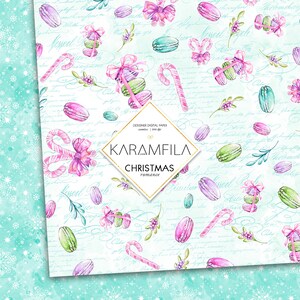 Cute Christmas Paper Pack Xmas Digital Backgrounds Patterns | Etsy