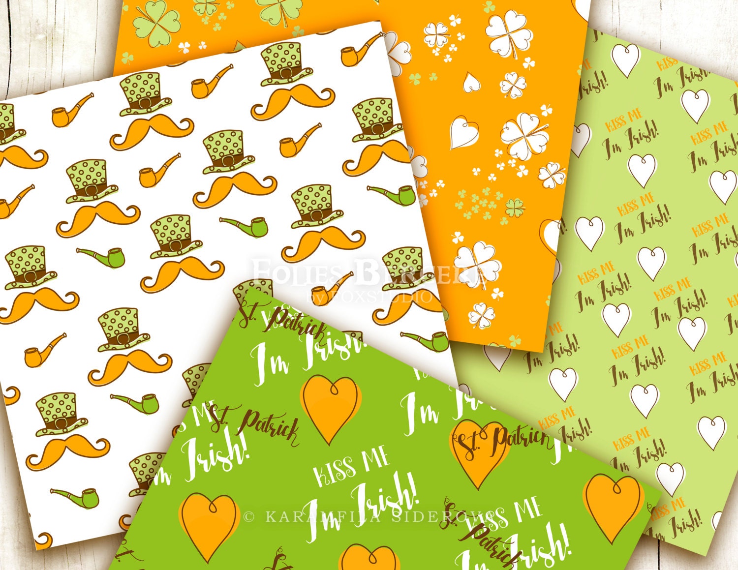 Irish Digital Paper Pack St Patrick's Day Printable - Etsy