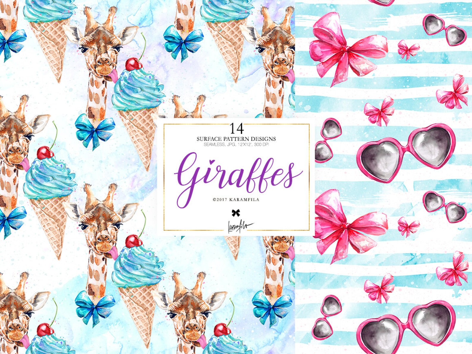 Cute Giraffe Digital Paper Giraffe Planner Stickers | Etsy