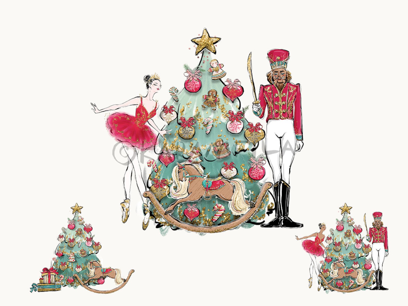 Nutcracker Clipart Christmas Clip Art Ballerina Clipart. - Etsy