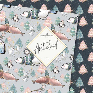Arctic Animals Digital Paper Scandinavian Winter Patterns - Etsy