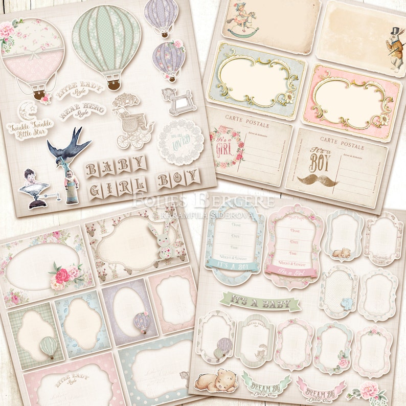 Vintage Baby Scrapbook Kit Baby Digital Paper Pack Shabby Baby - Etsy UK