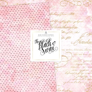 Pink and Gold Glitter Watercolor Digital Paper Basic Ballerina Paper ...