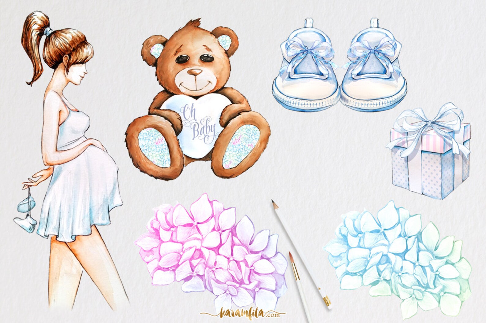 New Baby Clipart Pregnancy Clipart Cute Baby Clipart Girl - Etsy UK