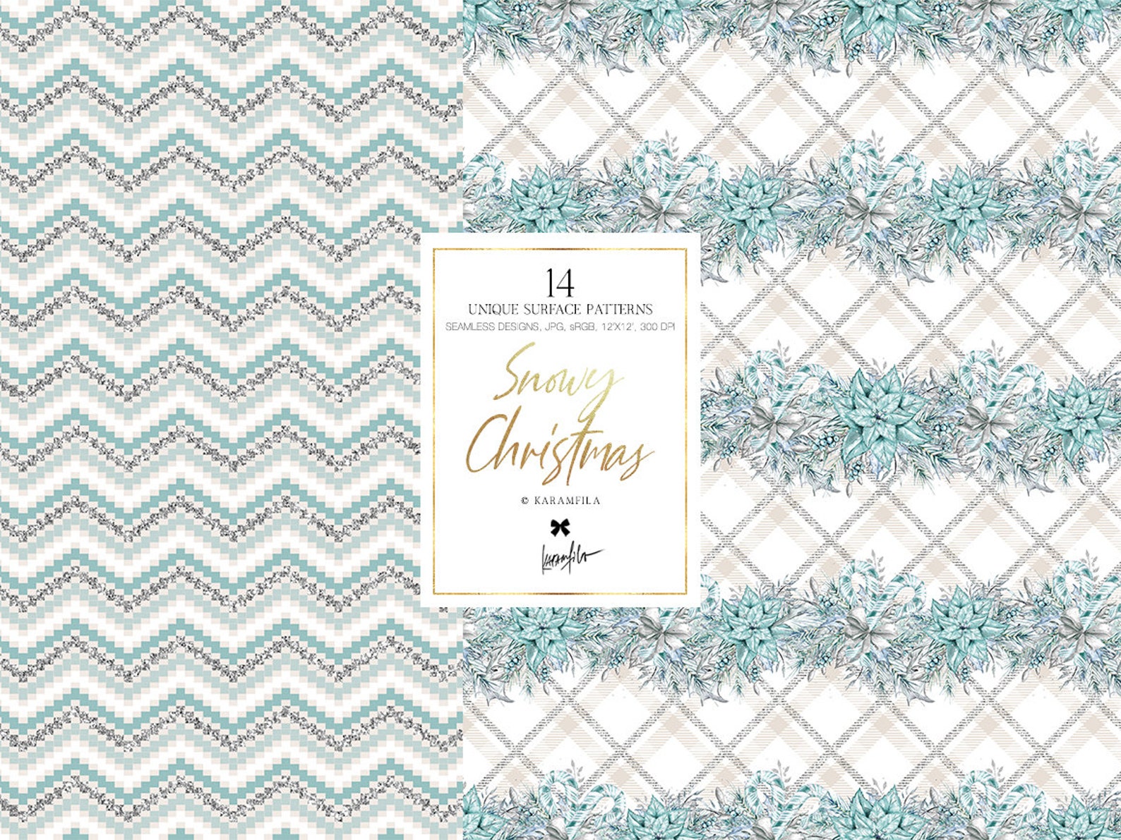 Blue Christmas Digital Paper Silver Christmas Scrapbook - Etsy