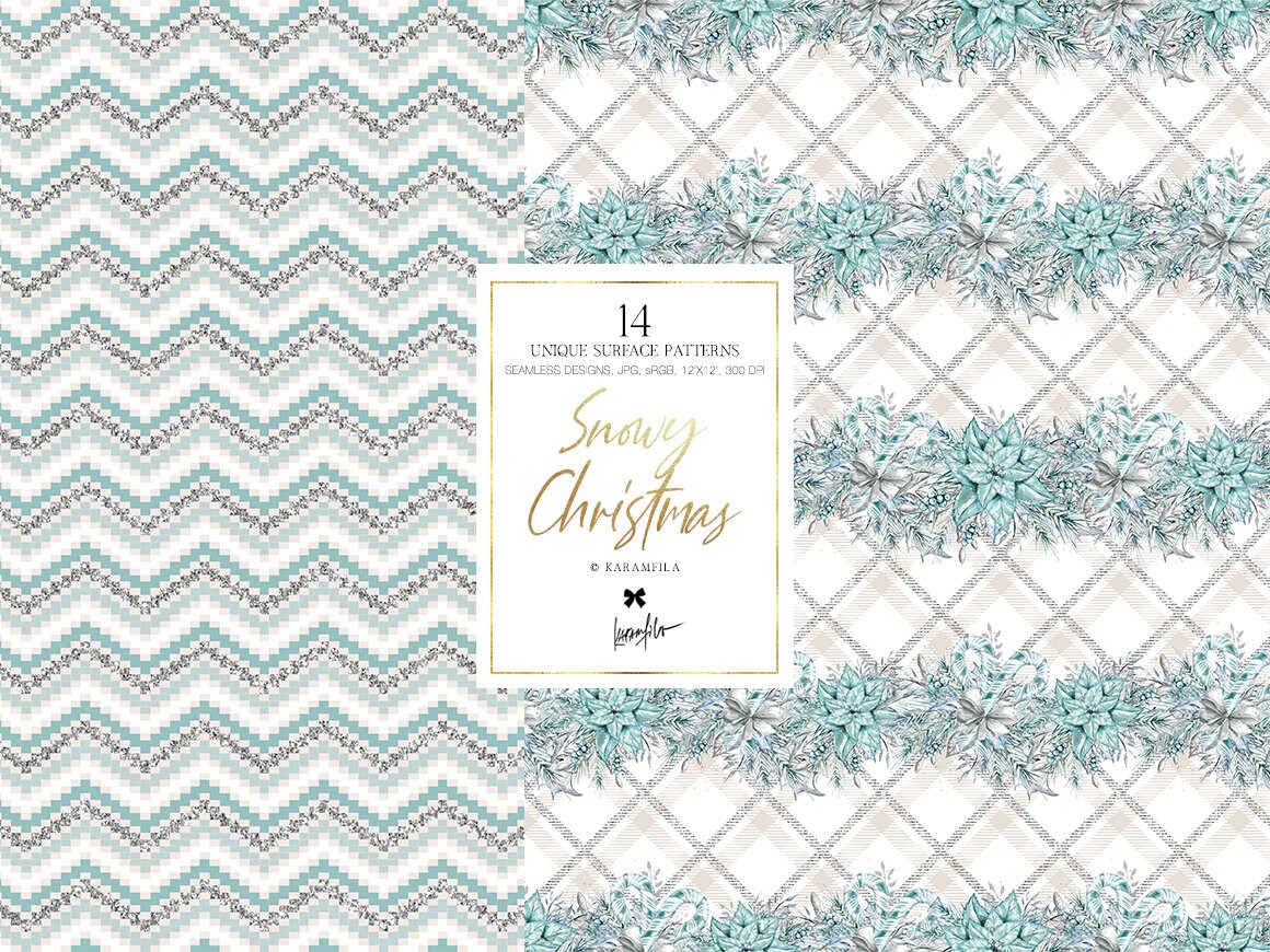 Blue Christmas Digital Paper Silver Christmas Scrapbook - Etsy