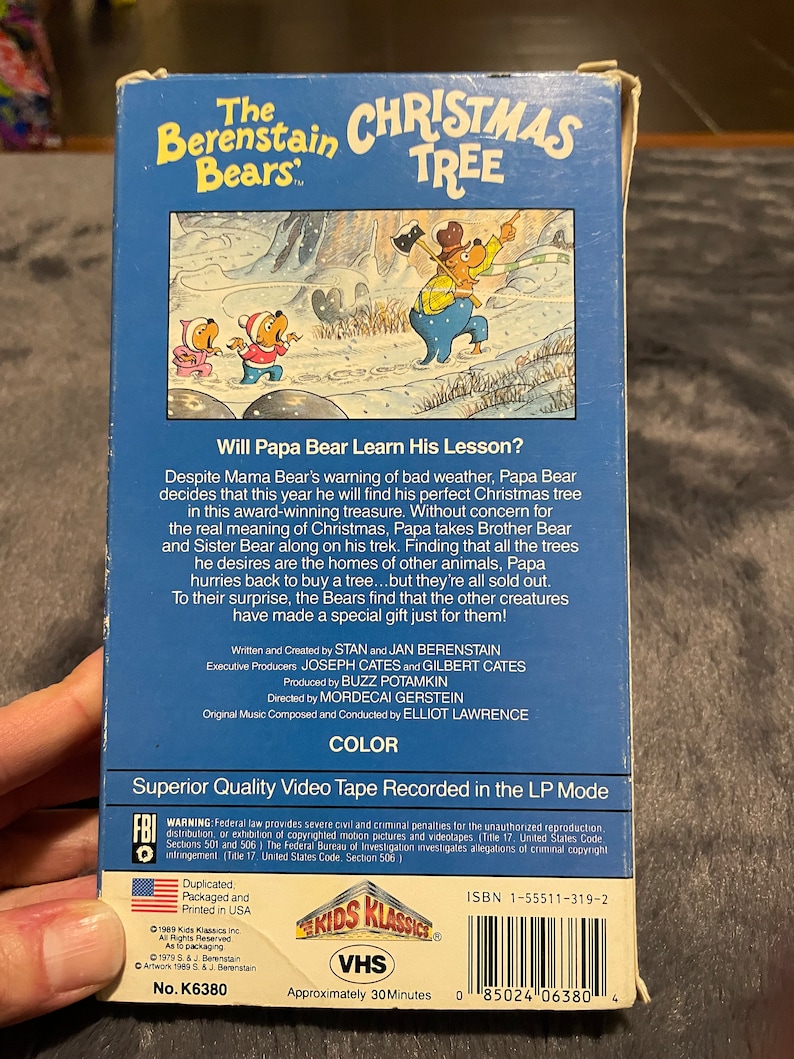 The Berenstain Bears Christmas Tree VHS - Etsy