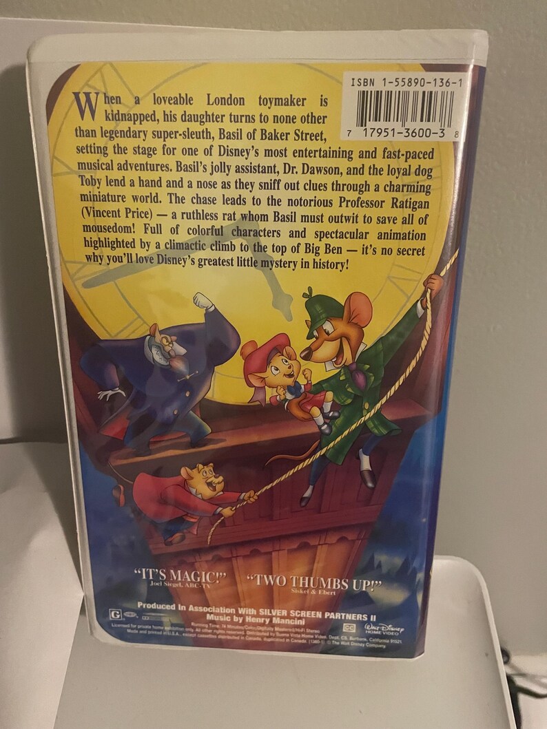 Vintage Disneys the Great Mouse Detective VHS - Etsy