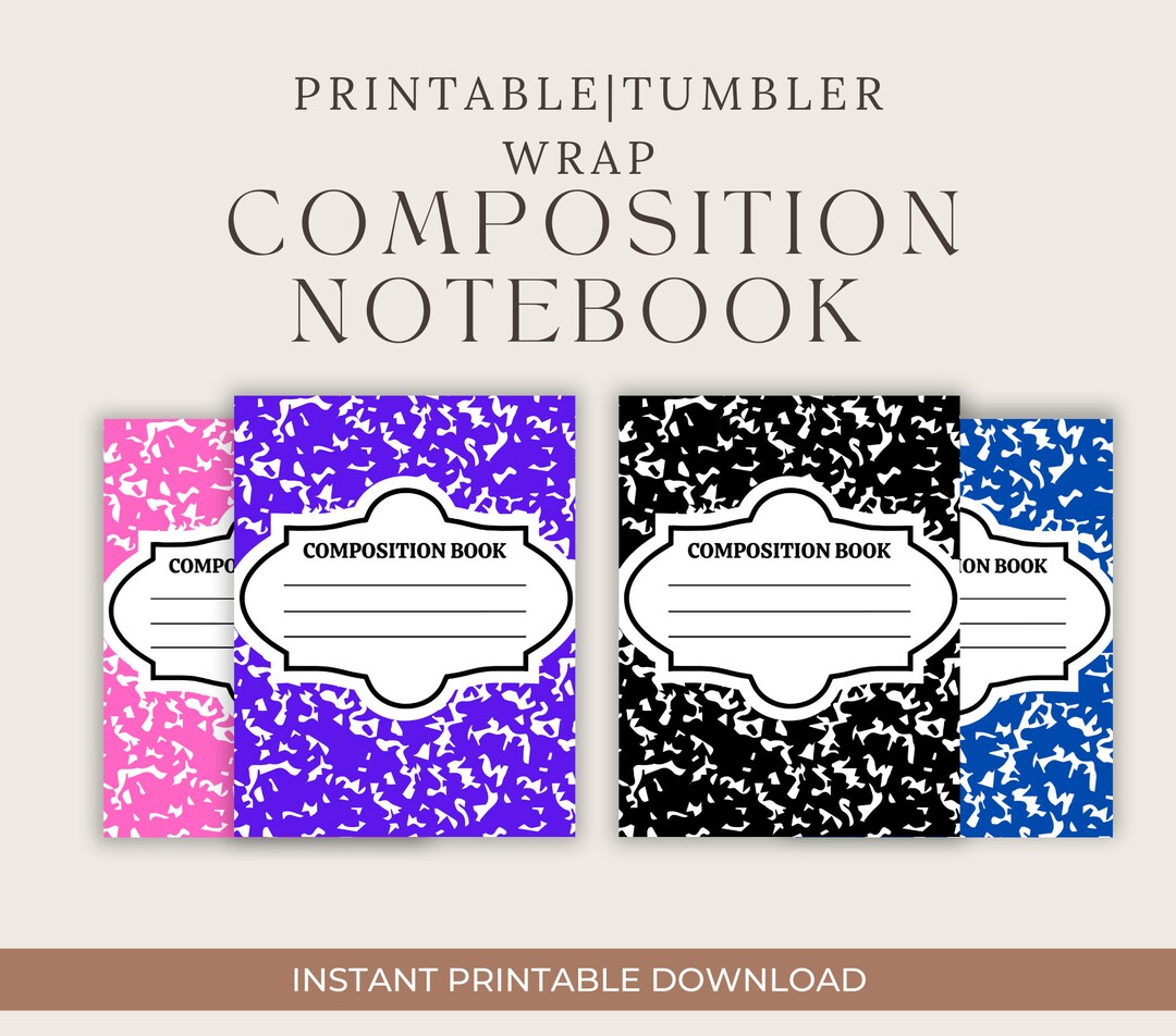 Composition Notebook Tumbler Wrap Bundle - Etsy