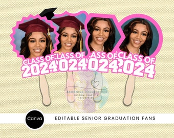 2024 Graduation Fan Template Set 2 CANVA - Etsy