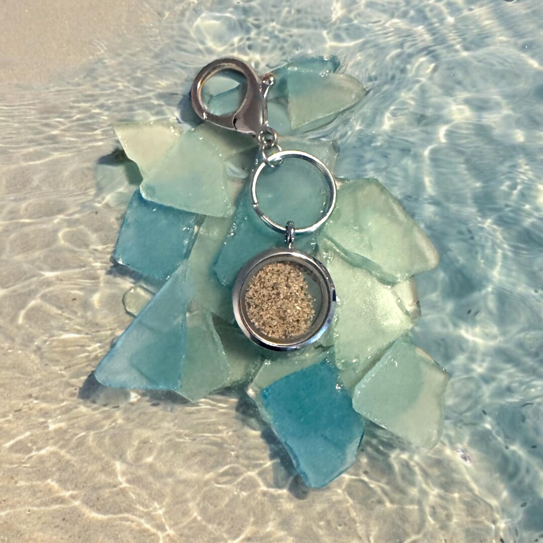 Beach Sand Keychain: LG 30mm / Vacation Keepsake / Beach Keychain ...