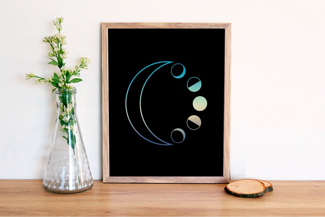 Moon Phases Gradient Moon Phase Art Print - Etsy