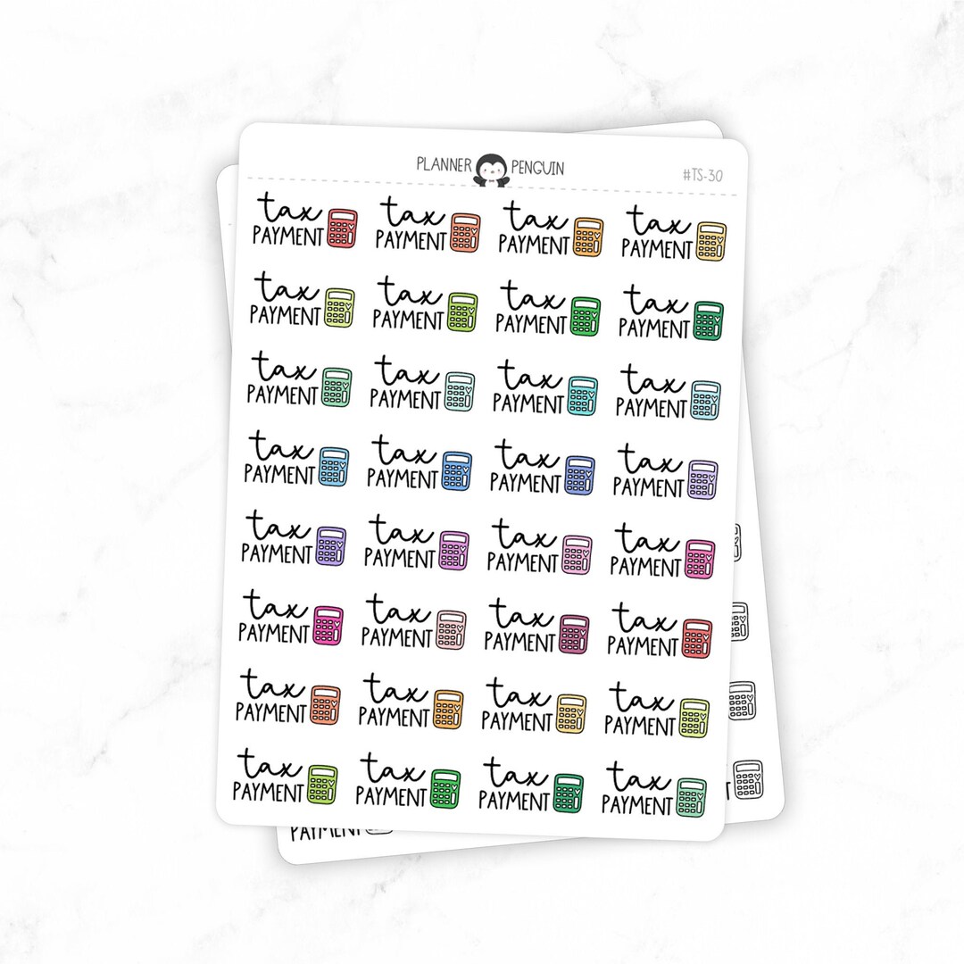 Tax Payment - Script Stickers | Typography Stickers | Matte Removable ...
