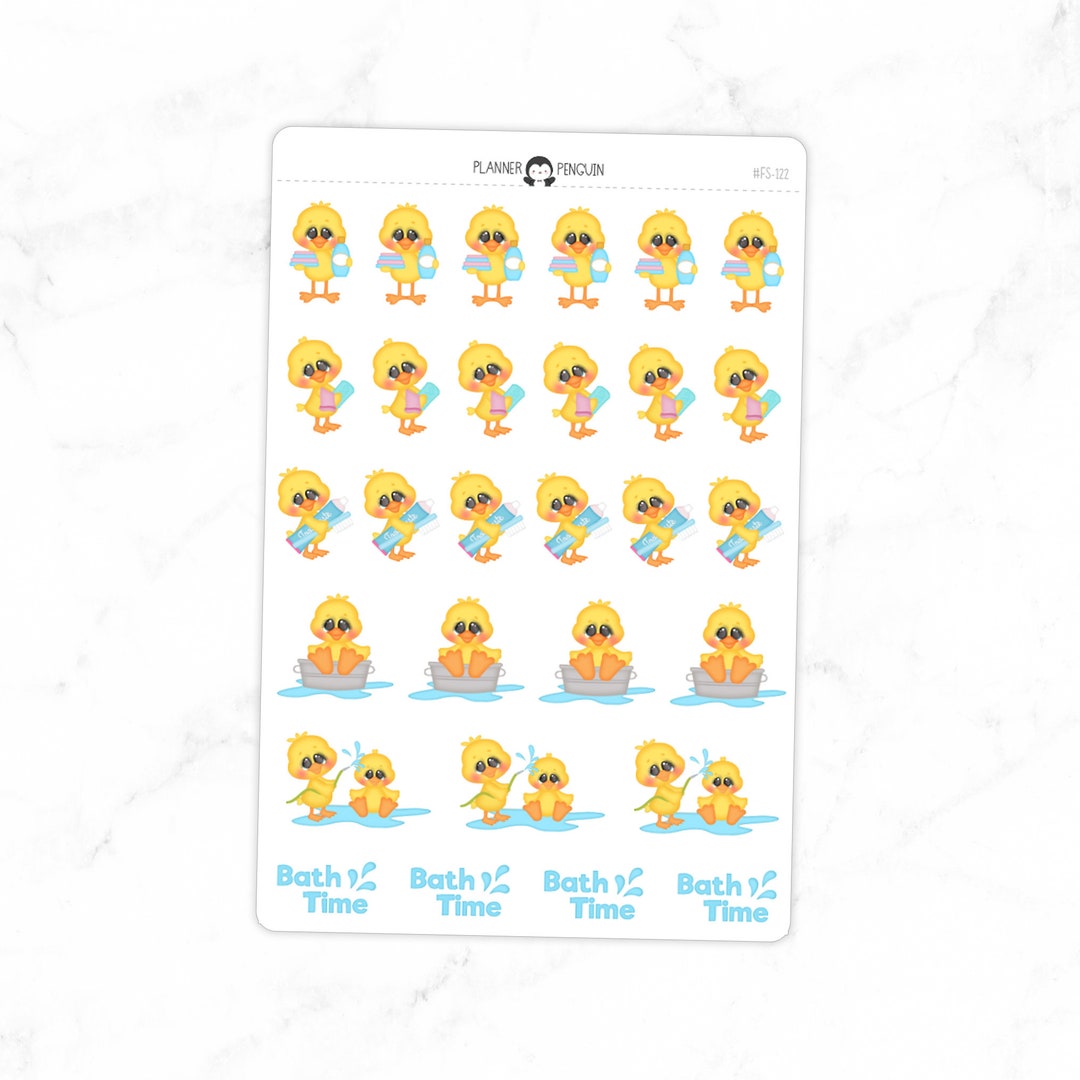 Rubber Ducks Bath Time Planner Stickers Multi Color Matte Removable ...