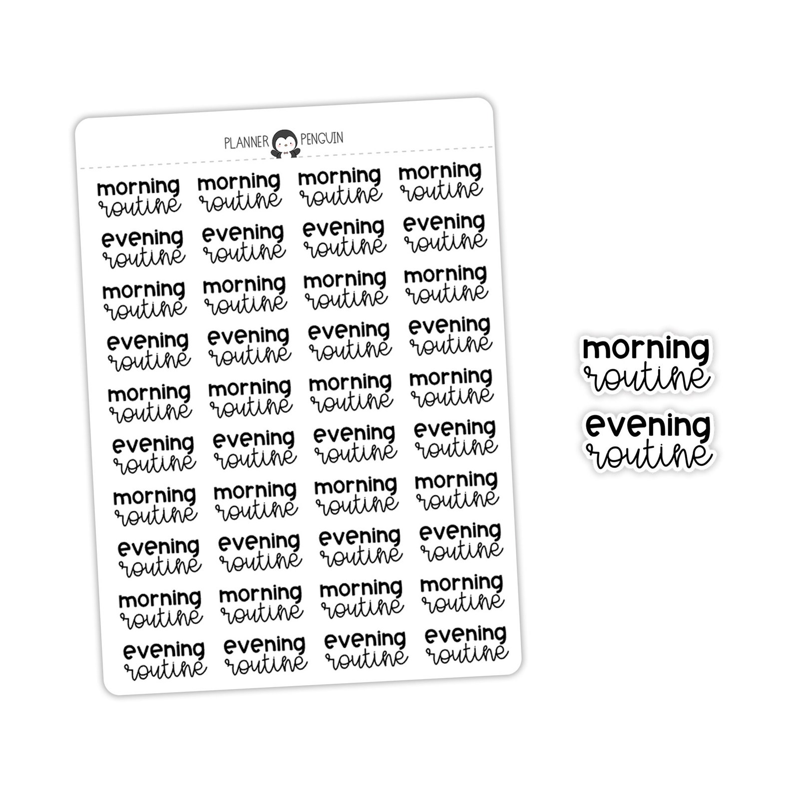 Morning Routine Evening Routine Skincare Script Stickers - Etsy