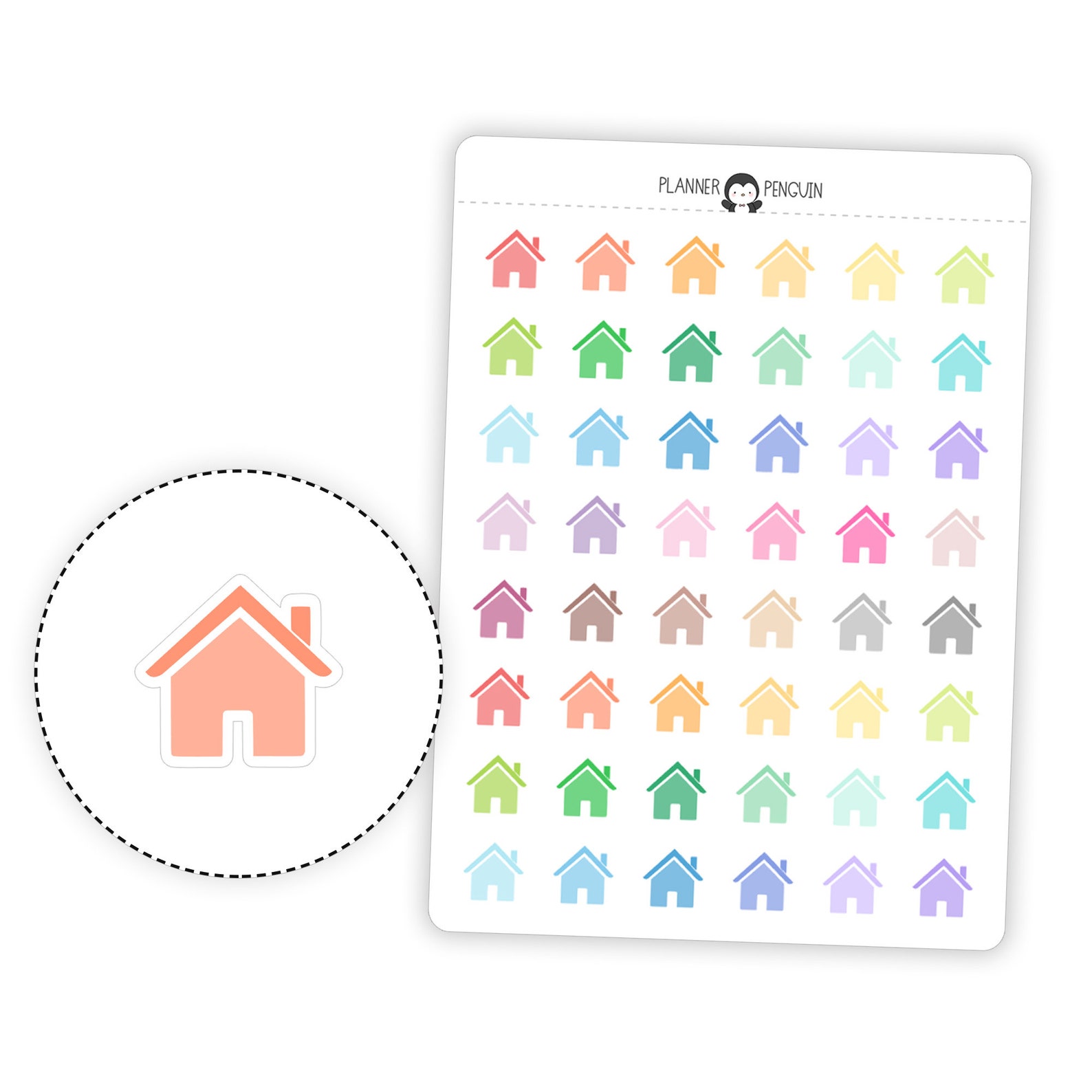 House - Icon Planner Stickers | Multi Color Stickers | Matte Removable ...
