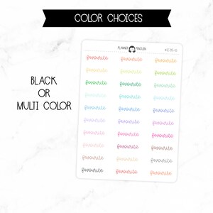 Favourite - Script Stickers | Typography Stickers | Matte Removable ...